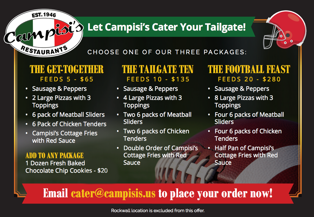 College Football Tailgate Catering Packages | Campisi's